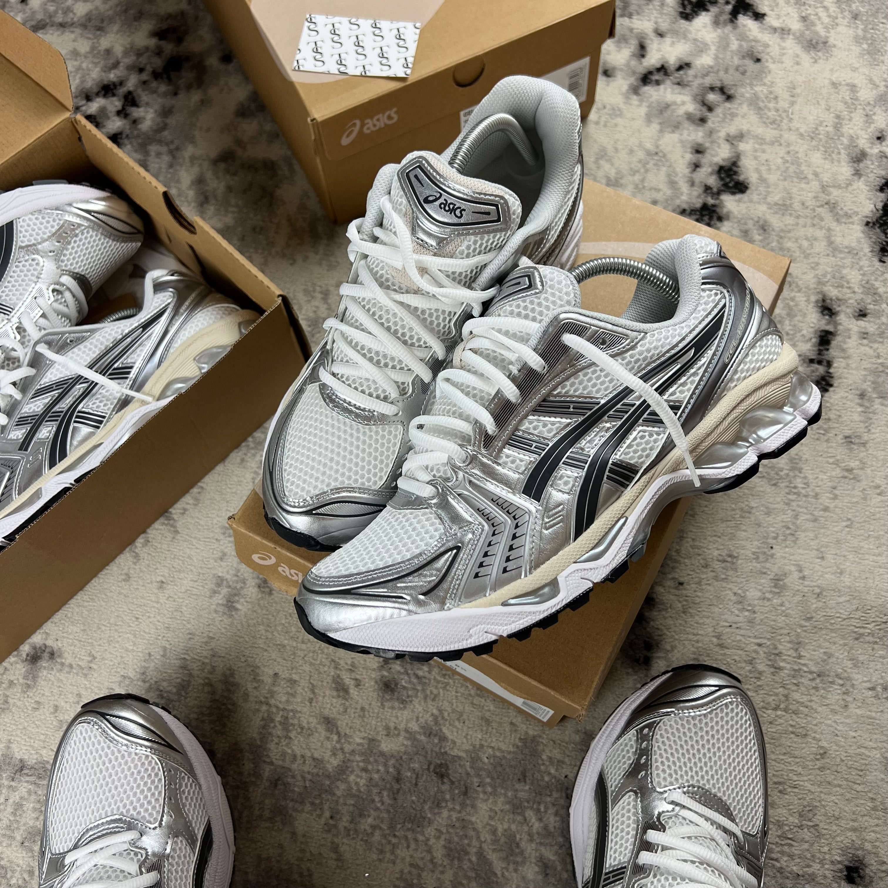 ASICS KAYANO 14 - WHITE / GRAPHITE GREY – The Selected Shopper